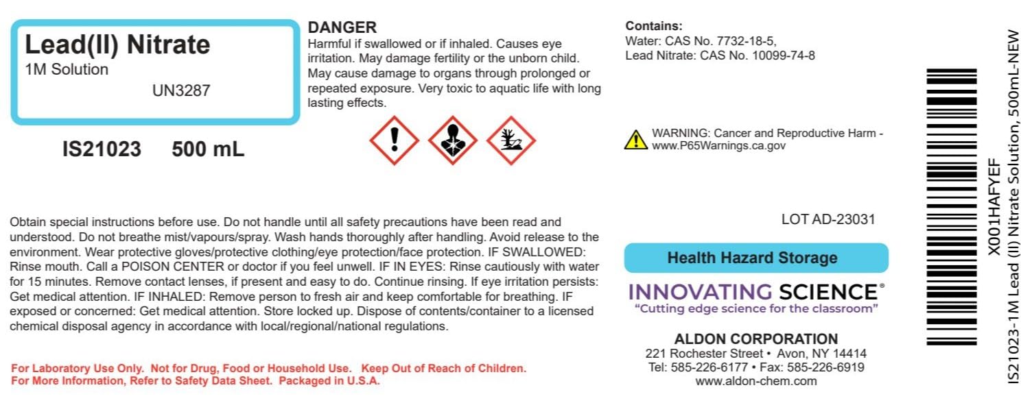 ALDON Innovating Science 1M Lead (II) Nitrate Solution, 500mL - The Curated Chemical Collection