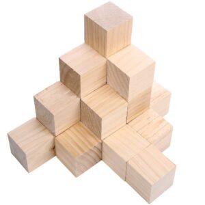 supla 20pcs 2 inch wooden cubes unfinished wood blocks for wood crafts, wooden cubes, wood blocks, great for baby showers (20pcs)