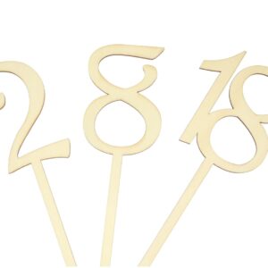 Wooden Table Numbers, 1-20 Wood Number with Stand, 13.5" Tall Rustic Wedding Table Numbers with Holder Base for Receptions, Banquets, Restaurants, Hotels, Parties