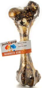 jack&pup mammoth large dog bone | 16" marrow dog bones for aggressive chewers | single ingredient long lasting chew bones (1 pack)