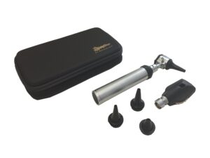 ra bock 3.2v bright white led otoscope set with accessories - the perfect tool for medical school! (tortoise shell case)