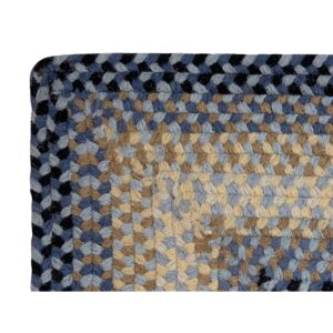 better trends woodbridge braid collection is durable, reversible indoor area utility rug 100% wool in vibrant colors, 20" x 30" rectangle, blue