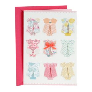 hallmark signature baby shower card for new parents (baby clothes) welcome new baby, congratulations, gender reveal