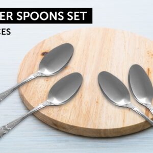 DecorRack 12 pieces Dinner Spoons, Food Grade Stainless Steel Spoons, 7.5 inches, Flatware for Home, Restaurant, Dishwasher Safe. (12 Pack)