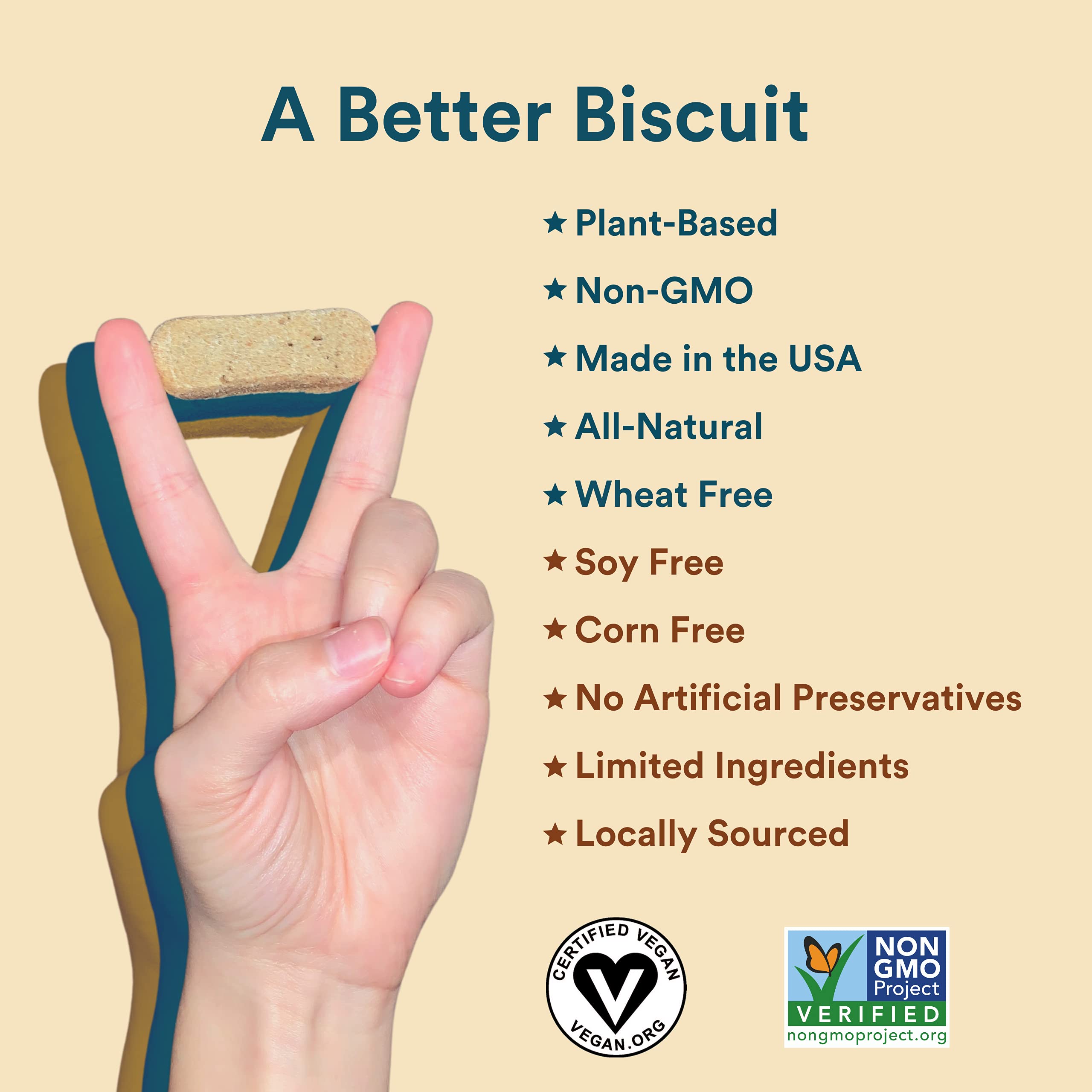 Benefit Biscuits, All Natural Dog Treats, Certified Vegan, Non GMO, Wheat Free, Healthy Dog Biscuits, Made in USA (Pumpkin, Regular Bag, 7oz)