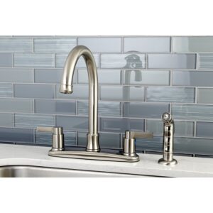 Kingston Brass FB7798NDLSP NuvoFusion 8" Centerset Kitchen Faucet, Brushed Nickel