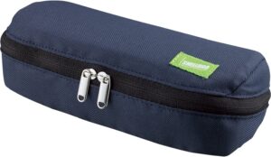 kokuyo shellbro pen case, shell-shaped structure, big capacity pencil case, large pencil pouch, stationery pen bag, navy x blue, japan import (f-vbf190-2)