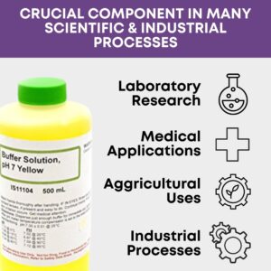 ALDON Innovating Science pH 7 Buffer Solution - Ph Up and Down - Ph Calibration Solution Kit - Ph Buffer Calibration Solution - General Hydroponics & Lab Chemicals, Yellow 500mL Ph Kit