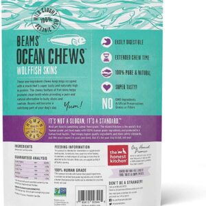 The Honest Kitchen Beams Fish Skin Treat - Dehydrated Grain Free Fish Skins Dog Chew, Talls 12 oz