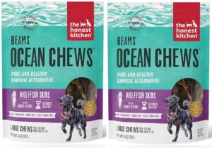 the honest kitchen beams fish skin treat - dehydrated grain free fish skins dog chew, talls 12 oz