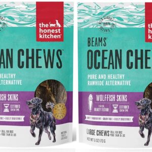 The Honest Kitchen Beams Fish Skin Treat - Dehydrated Grain Free Fish Skins Dog Chew, Talls 12 oz