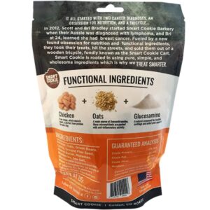 Smart Cookie All Natural Dog Treats - Healthy Hip and Joint Chicken Dog Biscuits with Glucosamine - Ideal for Senior Dogs and Sensitive Stomachs - Dehydrated, Crunchy, Human-Grade, Made in USA - 8oz