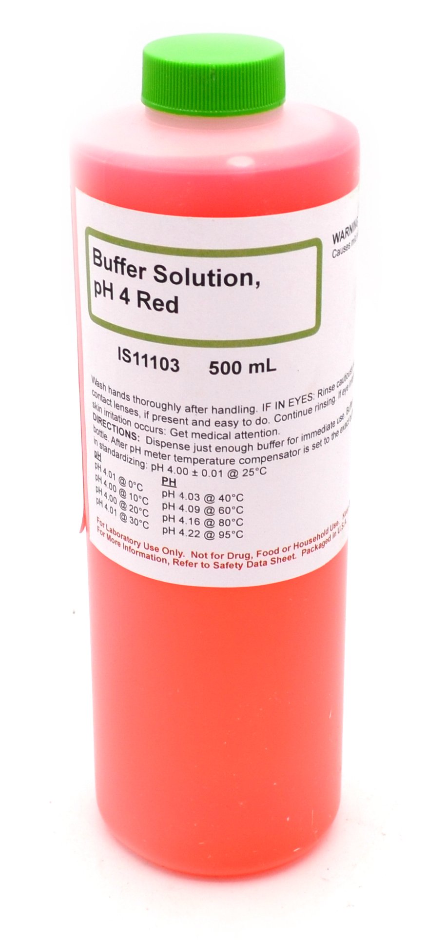 ALDON Innovating Science 4.00 pH Standard Buffer Solution, Red, 500mL - The Curated Chemical Collection