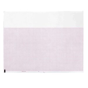 mortara 716-0237-00 assurance 50 ecg recording paper for model burdick 8300, 8500 and atria ecgs, z-fold pad red grid, perforated with blank header, 8.5" x 11" size (pack of 2000)