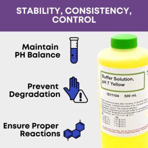 ALDON Innovating Science pH 7 Buffer Solution - Ph Up and Down - Ph Calibration Solution Kit - Ph Buffer Calibration Solution - General Hydroponics & Lab Chemicals, Yellow 500mL Ph Kit