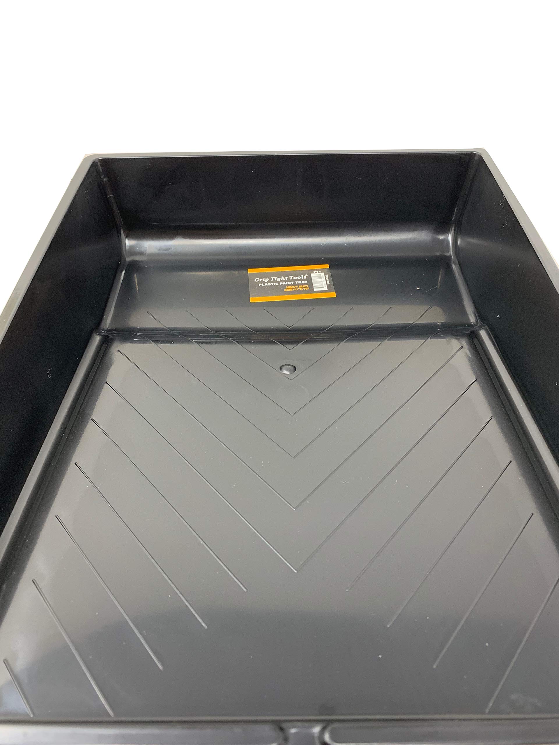 Grip Tight Tools PT1 Heavy Duty Plastic Paint Tray with Legs, 11" x 14", Black