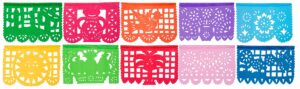 paper full of wishes small plastic papel picado banner el jardin with 10 plastic panels - over 6 feet long designs and colors as pictured