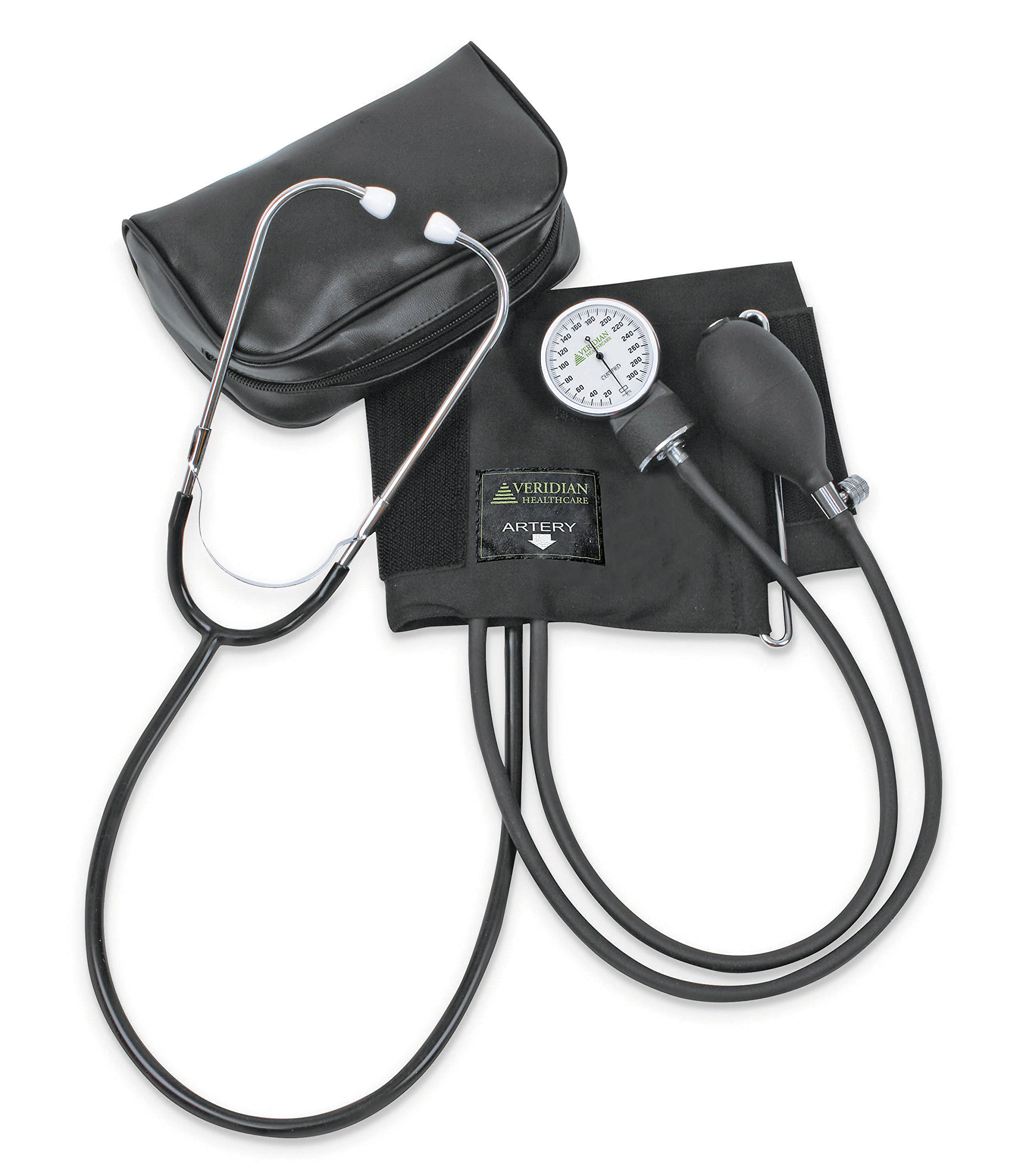 Veridian Healthcare Self-Taking Home Blood Pressure Kit with Attached Stethoscope (Pack of 3)