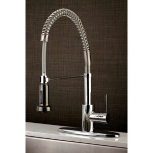 Kingston Brass GSY8881DKL Kaiser Single Handle Kitchen Faucet with Pull-Down Sprayer, Chrome