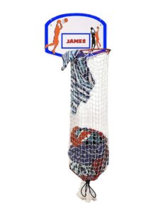 etna basketball hoop laundry/clothes hamper game for kids – hooks over the door, helps make dirty clothes fun, can be personalized – perfect for boys and girls bedrooms – shoot it, dunk it, wash it