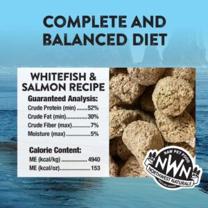 Northwest Naturals Freeze-Dried Whitefish & Salmon Dog Food - Bite-Sized Nuggets - Healthy,-Limited Ingredients, Human Grade Pet Food, All Natural - 12 Oz