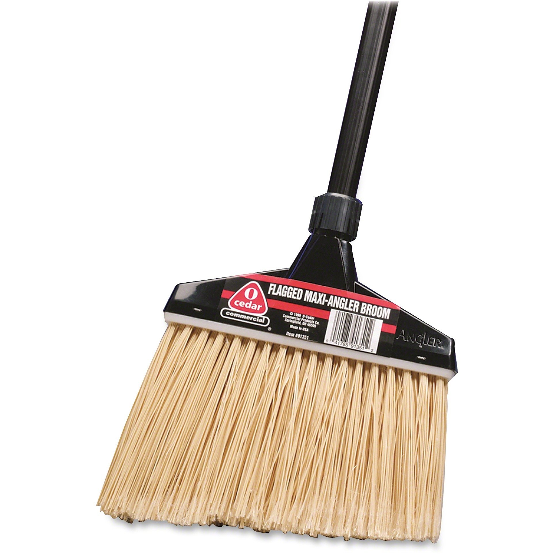 O-cedar 91351EA MaxiPlus Professional Angle Broom, Polystyrene Bristles, 51-Inch Handle, Black