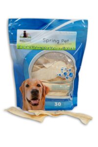 spring pet dual enzyme action beef hide dental chews (large) for dogs weighing 25 to 50 pounds 30 count