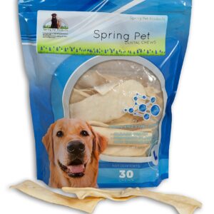 Spring Pet Dual Enzyme Action Beef Hide Dental Chews (Large) for Dogs Weighing 25 to 50 Pounds 30 Count