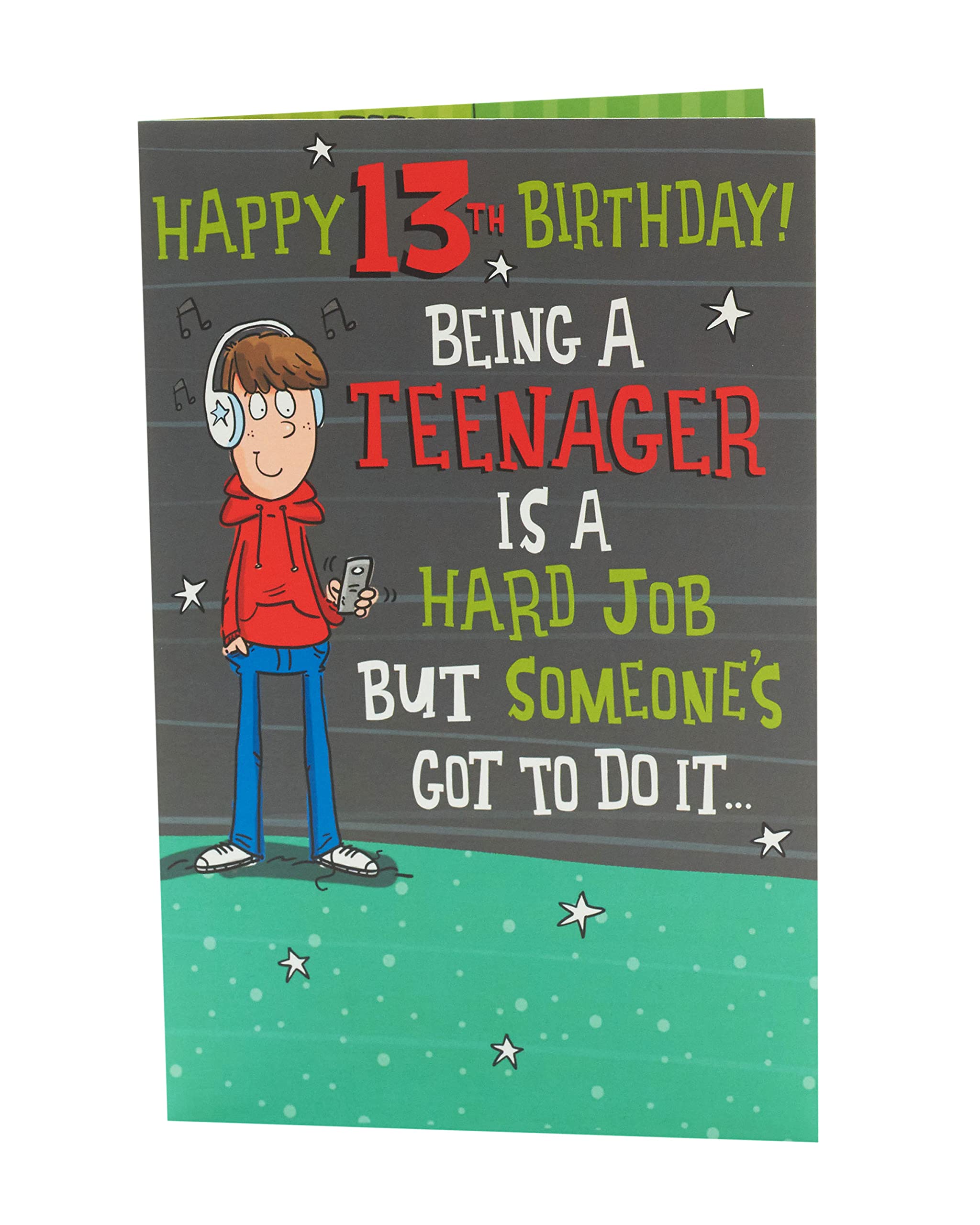 UK Greetings 13th Birthday Card for Him/Friend - Funny Teen Design