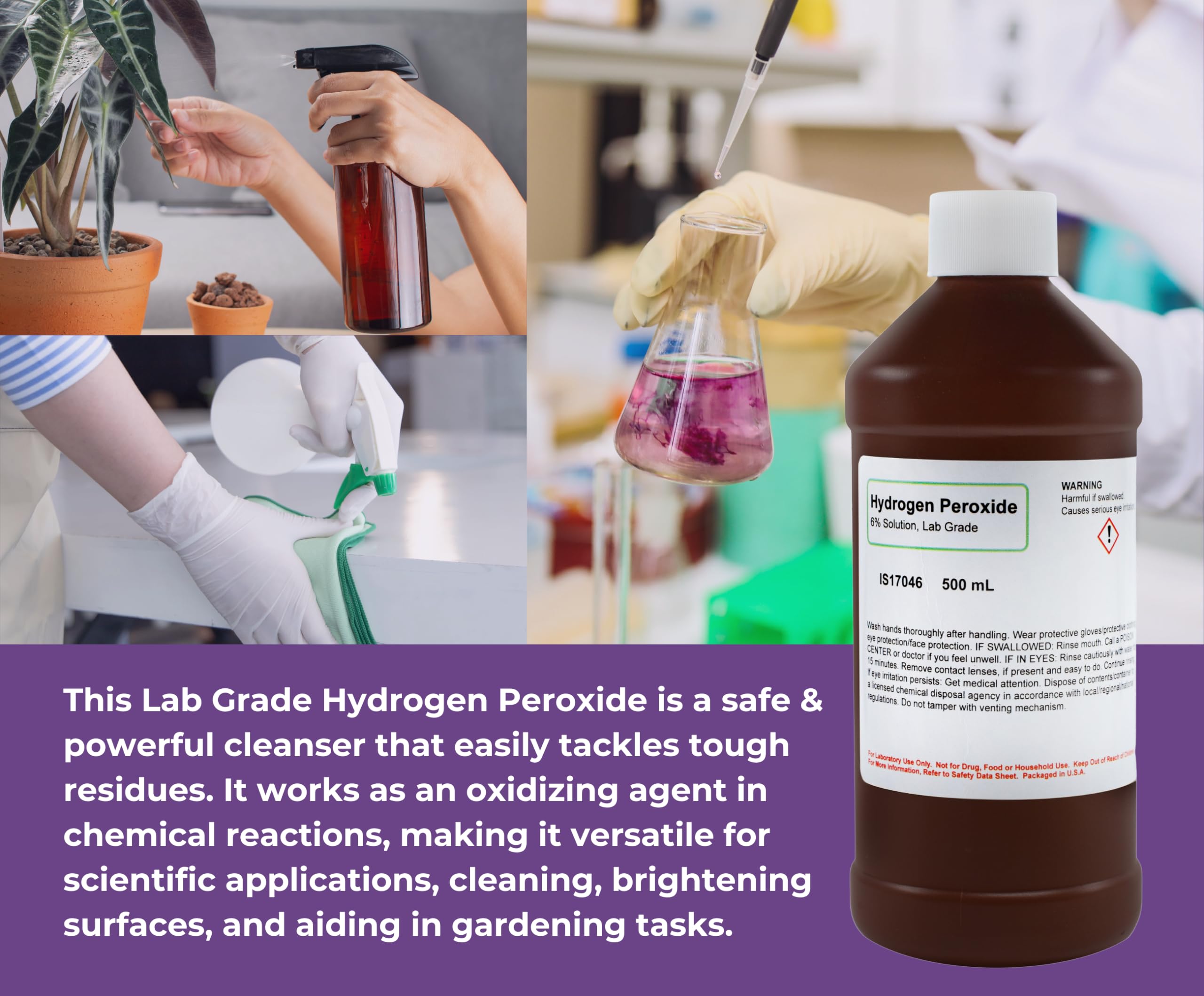 ALDON Innovating Science Hydrogen Peroxide 6% Solution, 500mL - Laboratory Grade - The Curated Chemical Collection