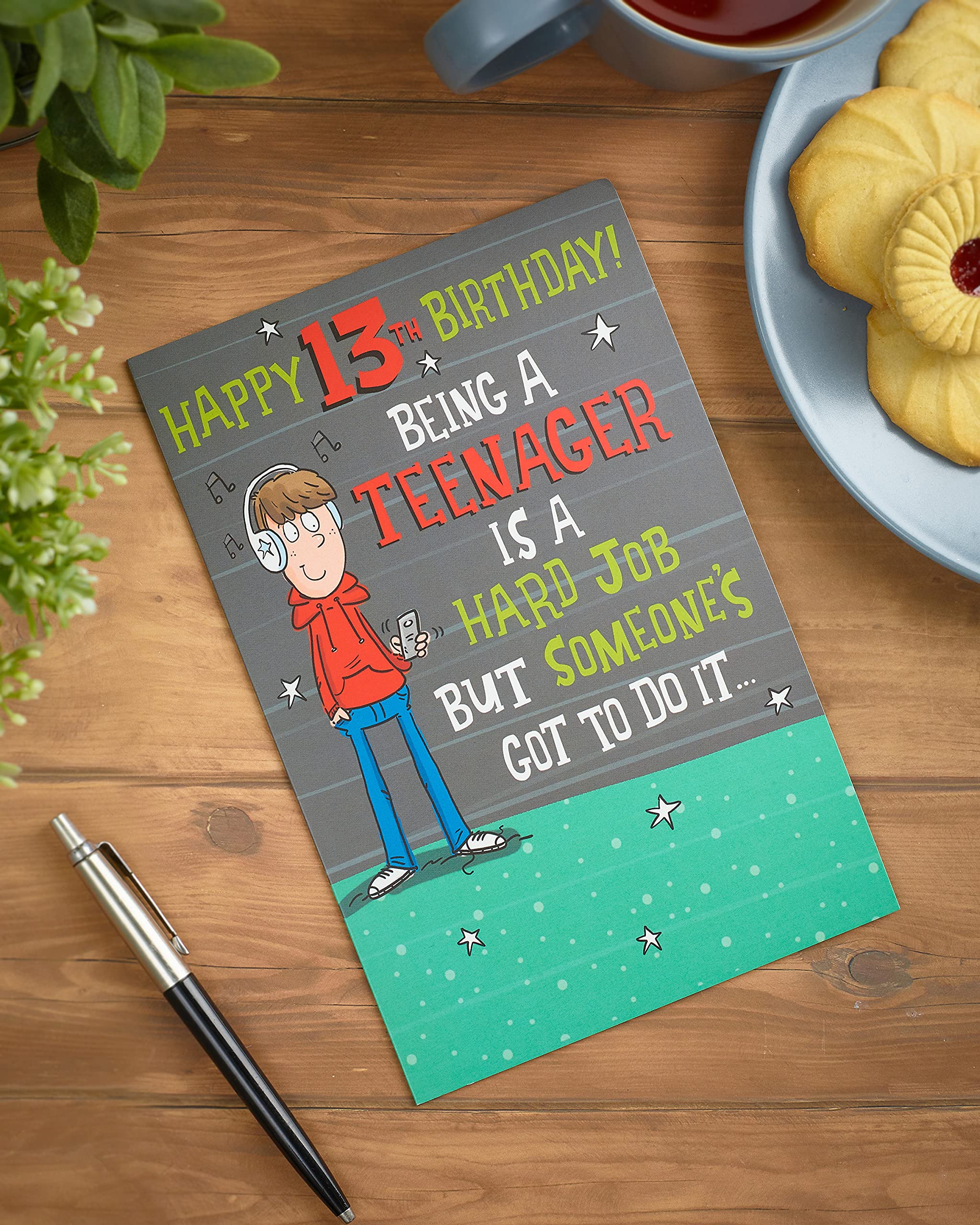 UK Greetings 13th Birthday Card for Him/Friend - Funny Teen Design