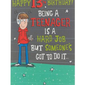 UK Greetings 13th Birthday Card for Him/Friend - Funny Teen Design