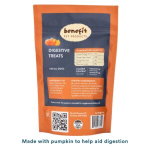 Benefit Biscuits, All Natural Dog Treats, Certified Vegan, Non GMO, Wheat Free, Healthy Dog Biscuits, Made in USA (Pumpkin, Regular Bag, 7oz)