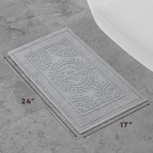 Jean Pierre New York Cotton StoneWash Medallion 17x24 in. Bath Rug, Gray