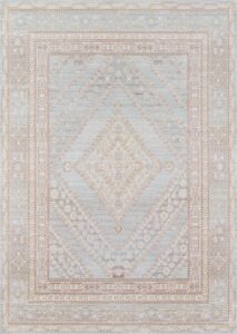 momeni isabella traditional geometric flat weave area rug, 2 ft 0 in x 3 ft 0 in, blue