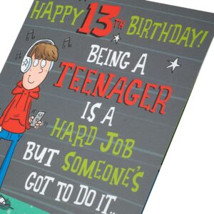 UK Greetings 13th Birthday Card for Him/Friend - Funny Teen Design