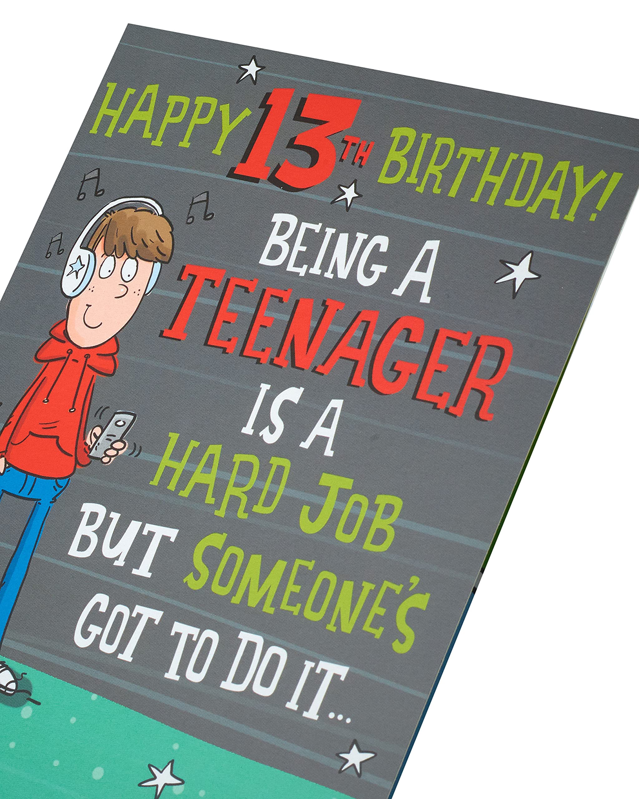 UK Greetings 13th Birthday Card for Him/Friend - Funny Teen Design