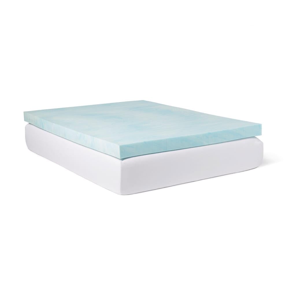 Slumber Solutions 4-inch Gel Memory Foam Mattress Topper Blue King