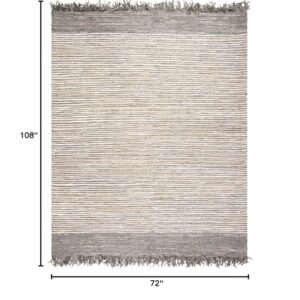 SAFAVIEH Vintage Leather Collection Area Rug - 6' x 9', Grey & Multi, Handmade Boho Fringe Leather, Ideal for High Traffic Areas in Living Room, Bedroom (VTL373A)