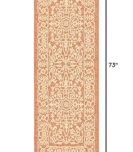 Unique Loom Outdoor Botanical Collection Area Rug - Allover (2' 2" x 6' 1" Runner, Terracotta/ Beige)