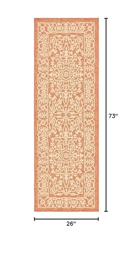 Unique Loom Outdoor Botanical Collection Area Rug - Allover (2' 2" x 6' 1" Runner, Terracotta/ Beige)