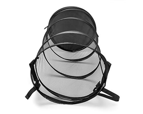 Camco Pop Collapsible Mesh Hamper Basket with Handles-Easy to Store and Clean, Perfect for Travel, Dorms, and More, Minimizes Moisture Caused Laundry Odors-Black (51977)