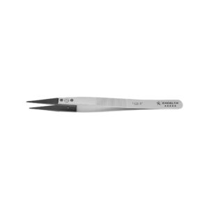 excelta straight tweezers with replaceable tips, anti-magnetic stainless steel, heat resistant up to 480°f, elite