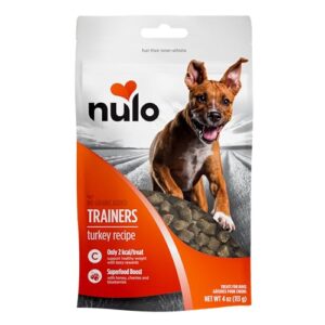 nulo freestyle grain-free healthy dog and puppy training treats, low calorie treats made with superfood boost ingredients, 2 calories per treat , 4 ounce (pack of 1)