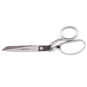 klein tools 208k scissors, made in usa, bent trimmer with knife edge for easy fabric table top cutting, 8-inch