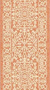 Unique Loom Outdoor Botanical Collection Area Rug - Allover (2' 2" x 6' 1" Runner, Terracotta/ Beige)