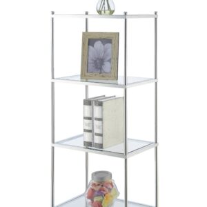 Convenience Concepts Royal Crest 4 Tier Tower, Chrome / Glass