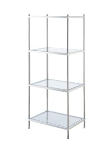 convenience concepts royal crest 4 tier tower, chrome / glass