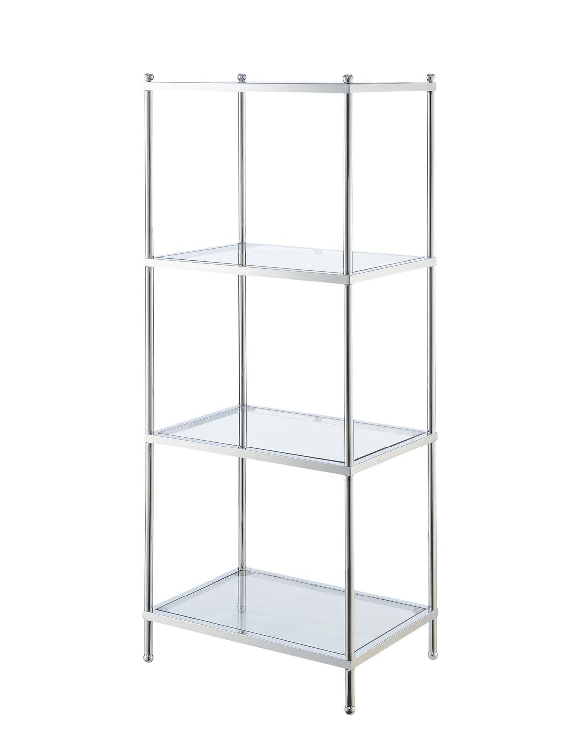 Convenience Concepts Royal Crest 4 Tier Tower, Chrome / Glass