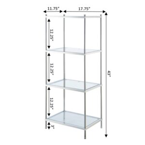 Convenience Concepts Royal Crest 4 Tier Tower, Chrome / Glass